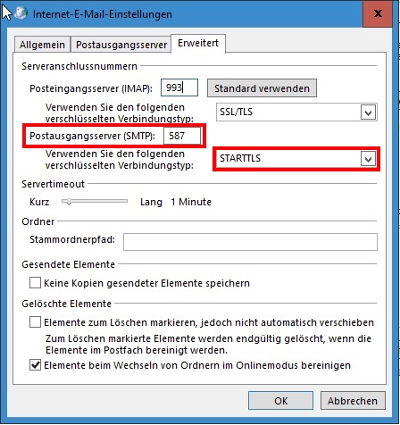 Einrichten eines Alias-SMTP-Kontos in Outlook (1246)